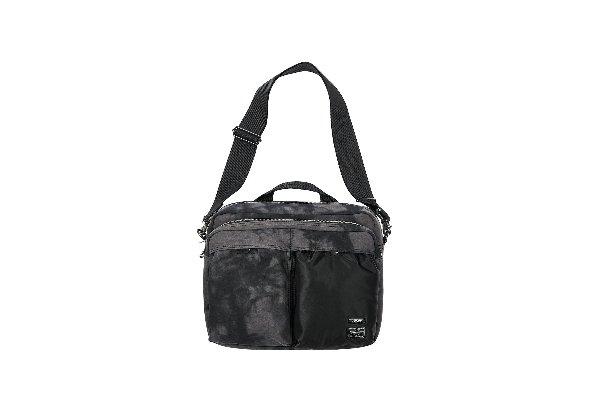 PALACE PORTER 2WAY SHOULDER BAG BLACK WAVE DYE - Palace